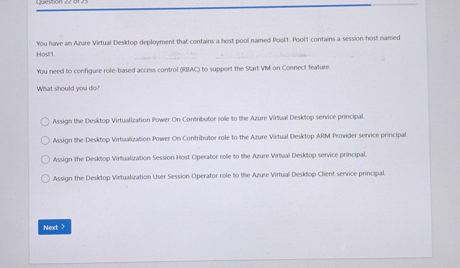 Question 22 of 25 You have an Azure Virtual | StudyX