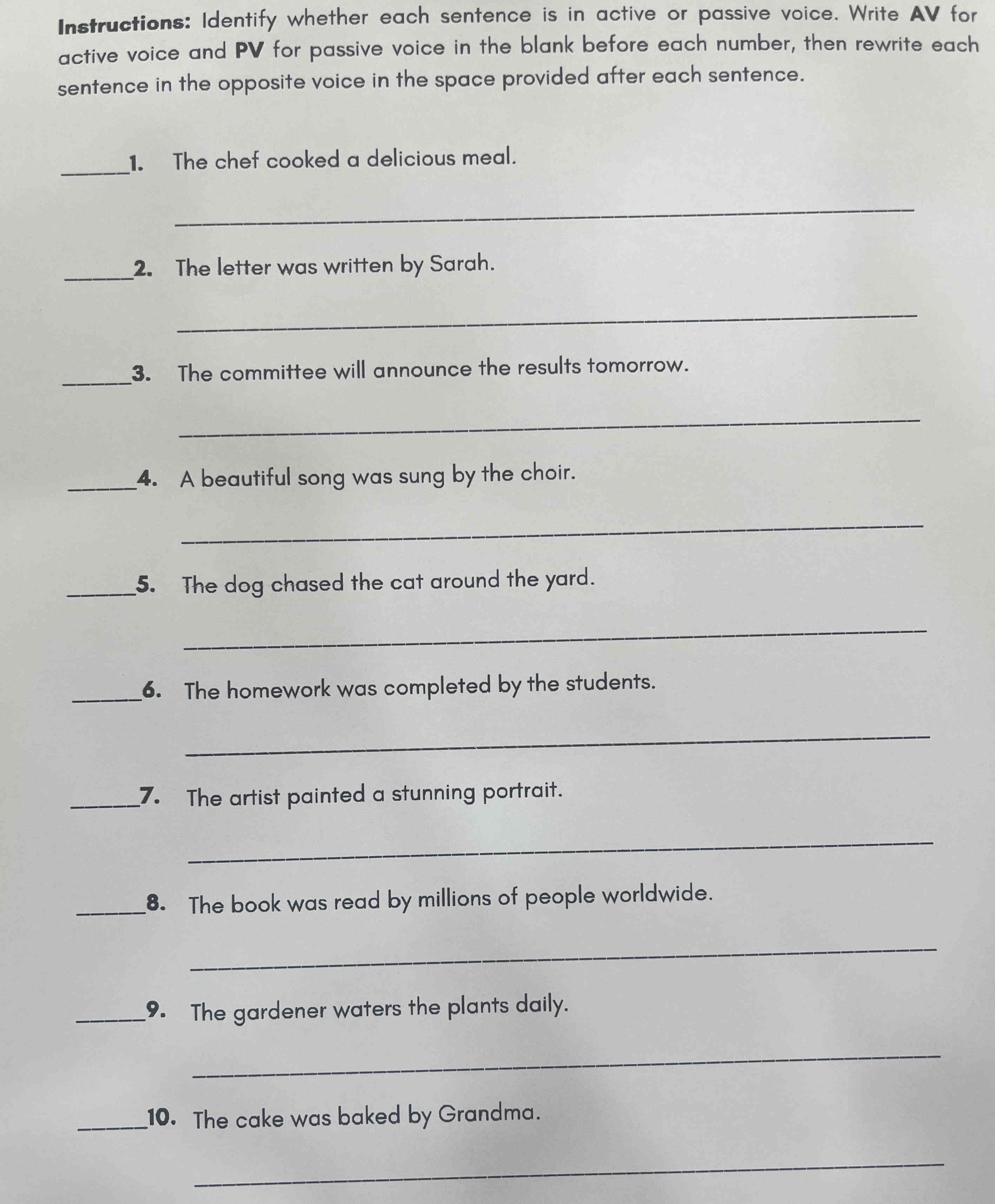 Instructions Identify whether each sentence | StudyX