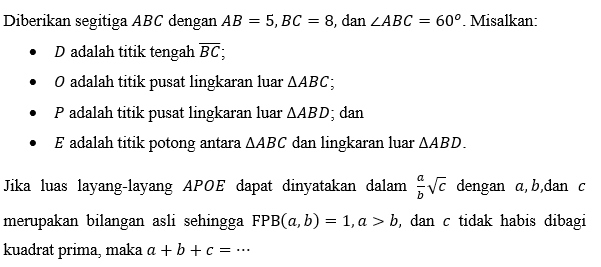 Diberikan segitiga ABC dengan AB = 5 BC = 8 | StudyX