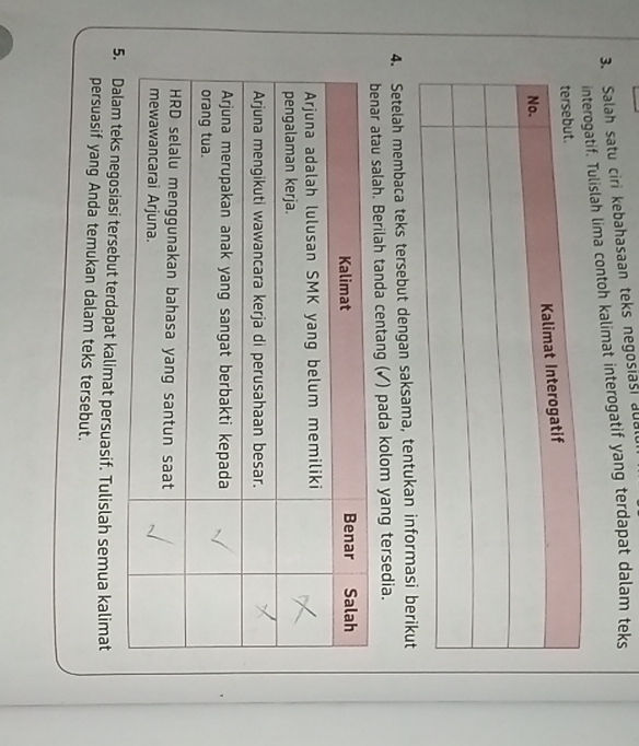 3 Salah satu ciri kebahasaan teks negosiasi | StudyX