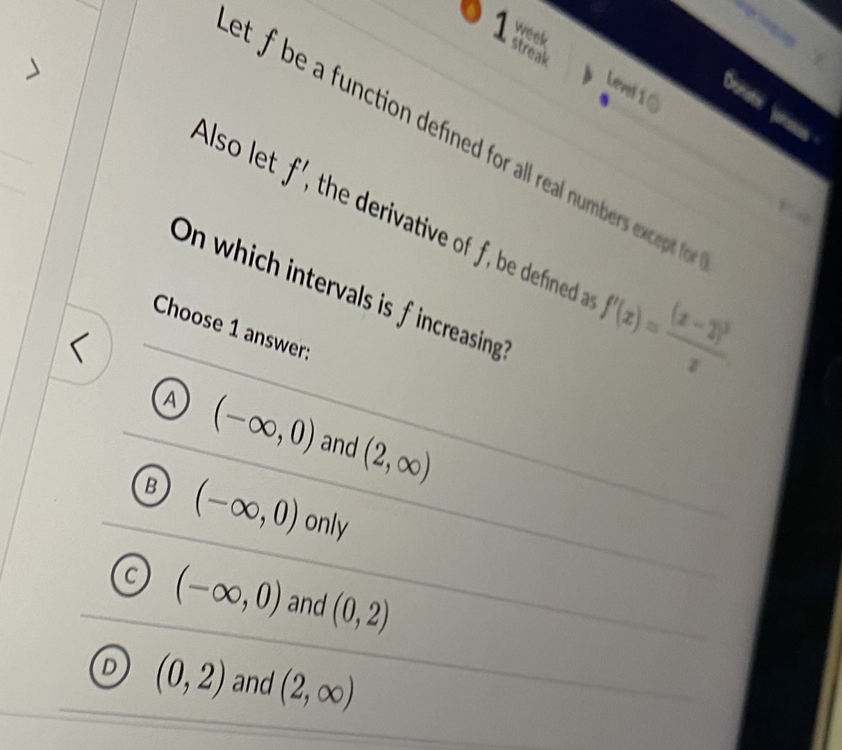 Let f be a function defined for all real | StudyX