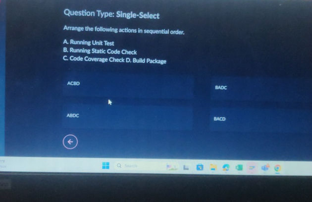 Question Type Single-Select Arrange the