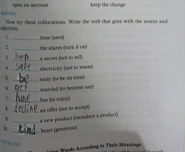 Now try these collocations Write the verb | StudyX