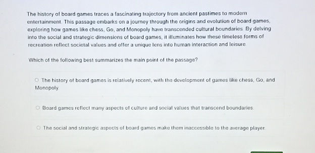 The history of board games traces a | StudyX
