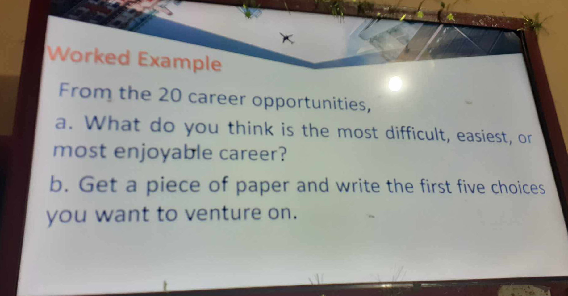 Worked Example From the 20 career | StudyX