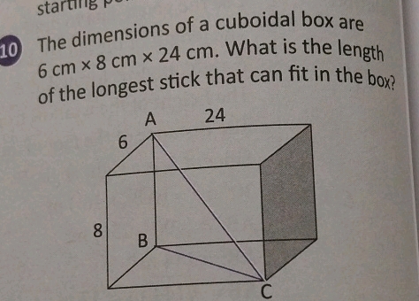 The dimensions of a cuboidal box are 6 cm x | StudyX