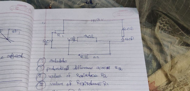 Calculate (i) potential difference across R2 | StudyX