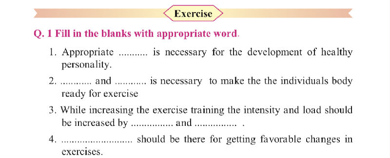 Exercise Q 1 Fill in the blanks with | StudyX