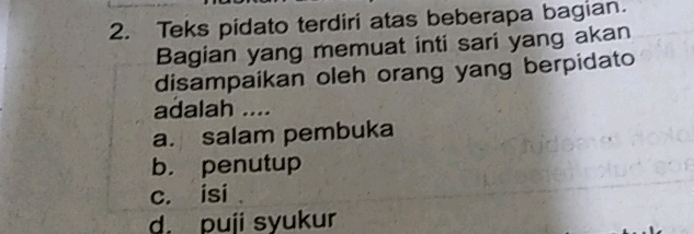 2 Teks pidato terdiri atas beberapa bagian | StudyX