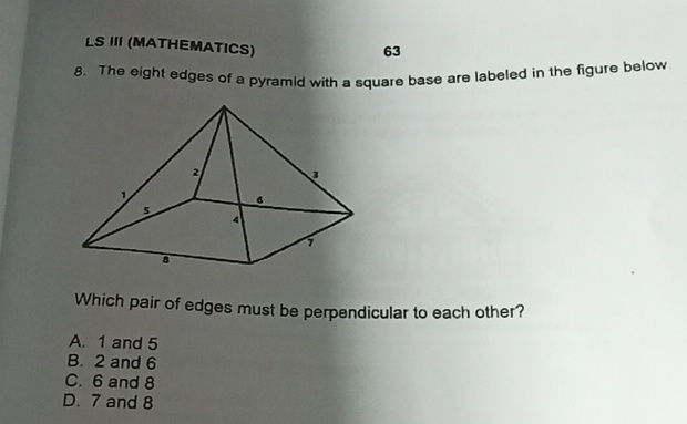 LS III (MATHEMATICS) 63 8 The eight edges of