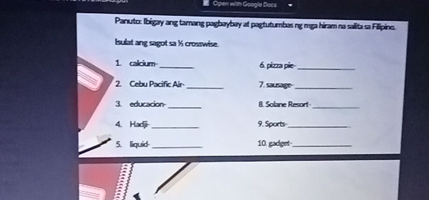Panuto Ibigay ang tamang pagbaybay at | StudyX