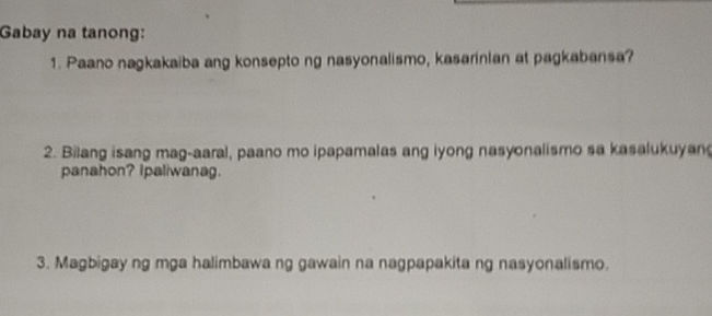 Gabay na tanong 1 Paano nagkakaiba ang | StudyX