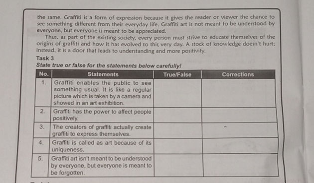 Task 3 State true or false for the | StudyX