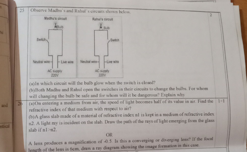 25 Observe Madhus and Rahuls circuits shown | StudyX