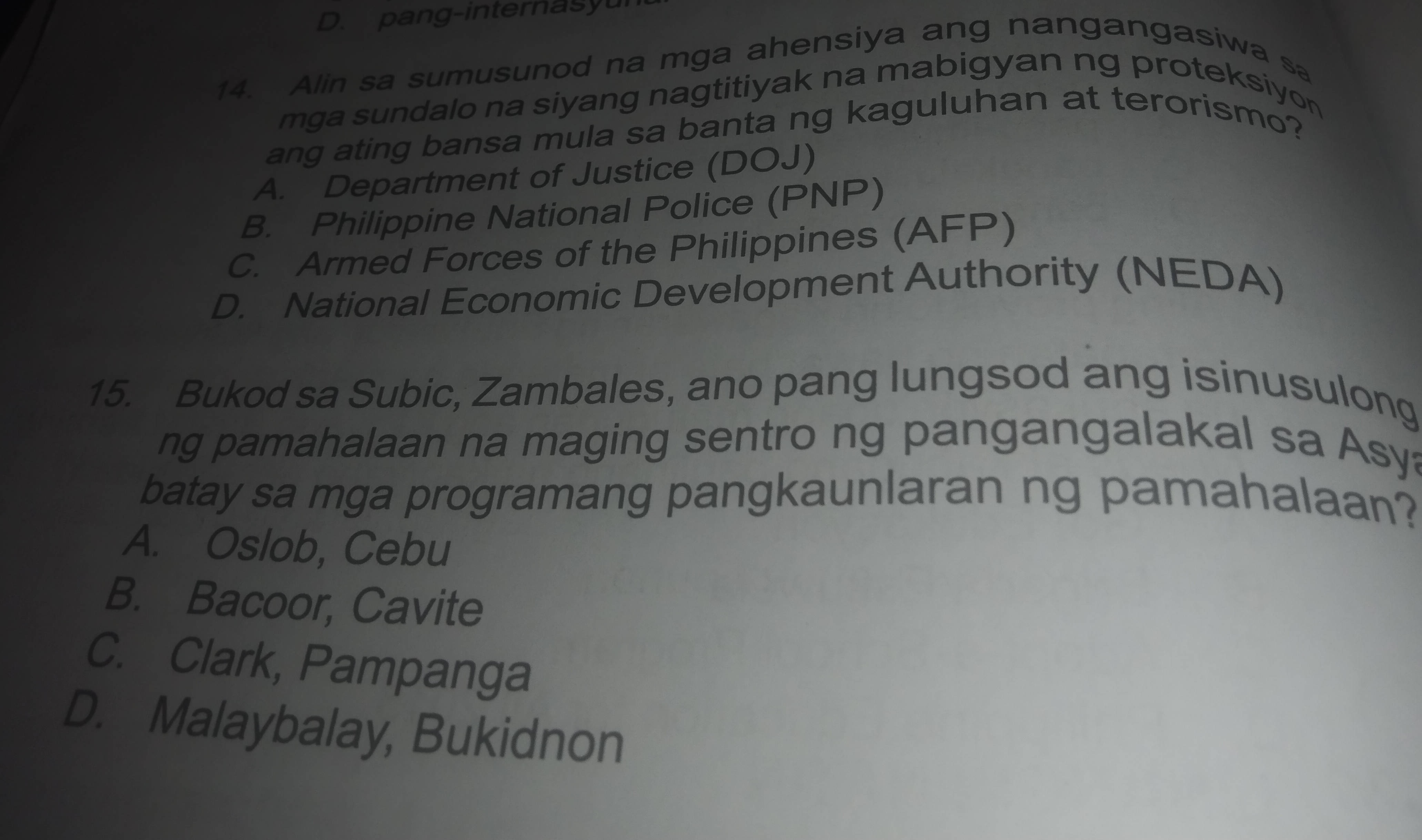 14 Alin sa sumusunod na mga ahensiya ang | StudyX