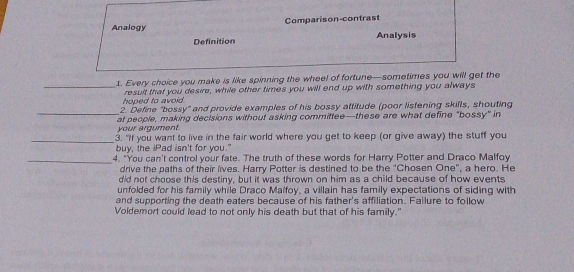Analogy Definition Comparison-contrast | StudyX