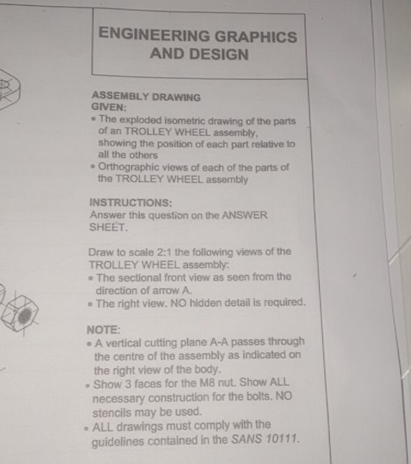 ENGINEERING GRAPHICS AND DESIGN ASSEMBLY | StudyX