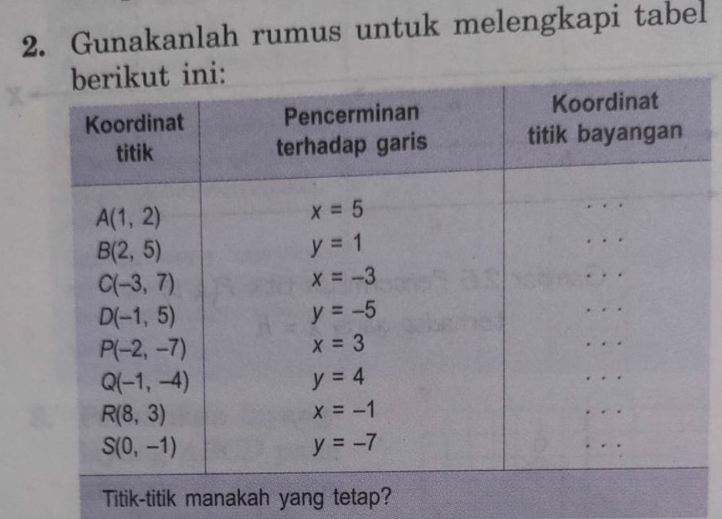 2 Gunakanlah rumus untuk melengkapi tabel | StudyX