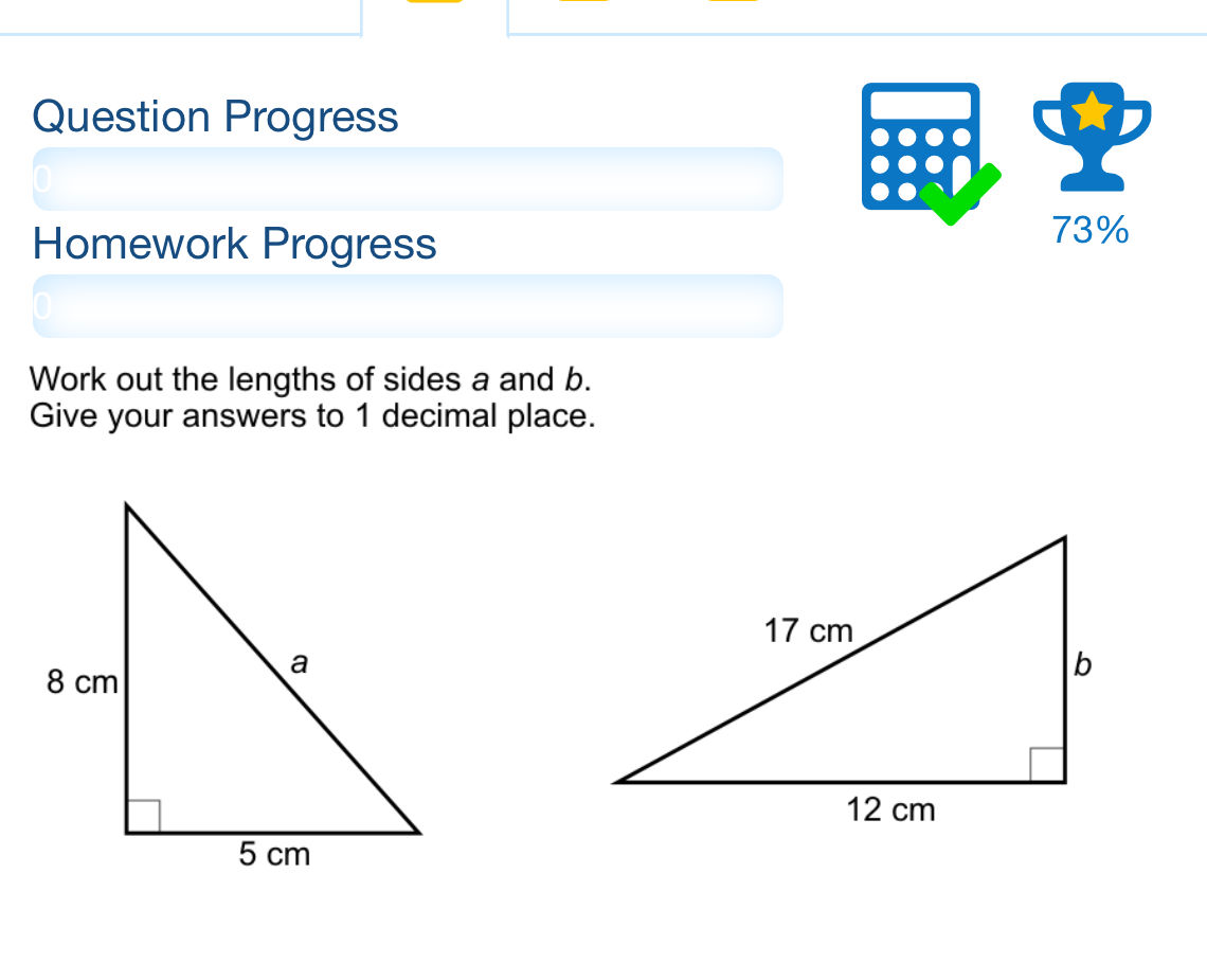 Work out the lengths of sides a and b Give | StudyX