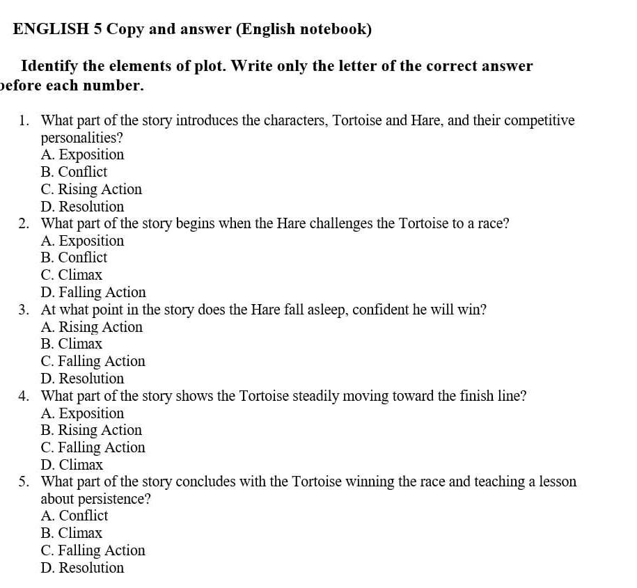 ENGLISH 5 Copy and answer (English notebook) | StudyX