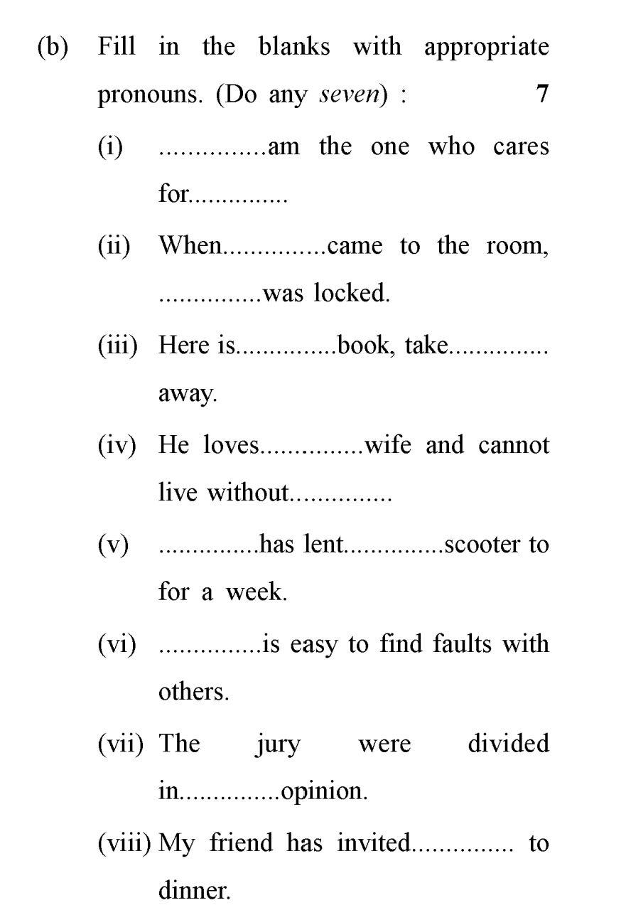 (b) Fill in the blanks with appropriate | StudyX