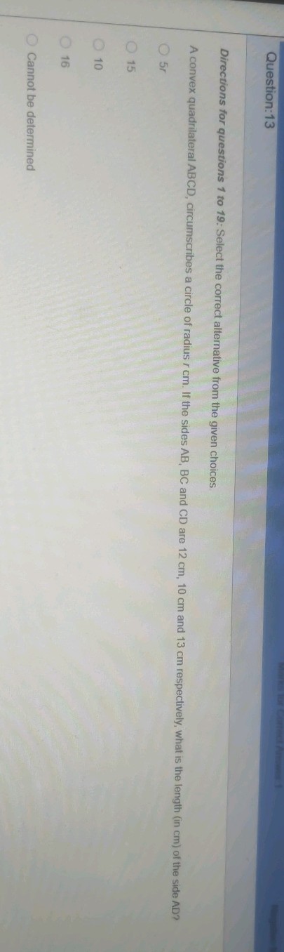 Question13 Directions for questions 1 to 19 | StudyX