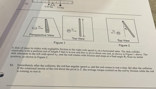 A disk of mass m slides with negligible | StudyX