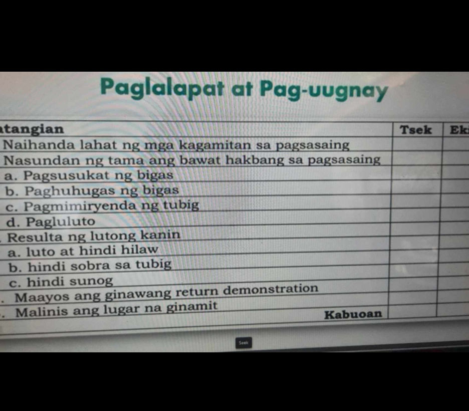 Paglalapat at Pag-uugnay atangian Naihanda | StudyX
