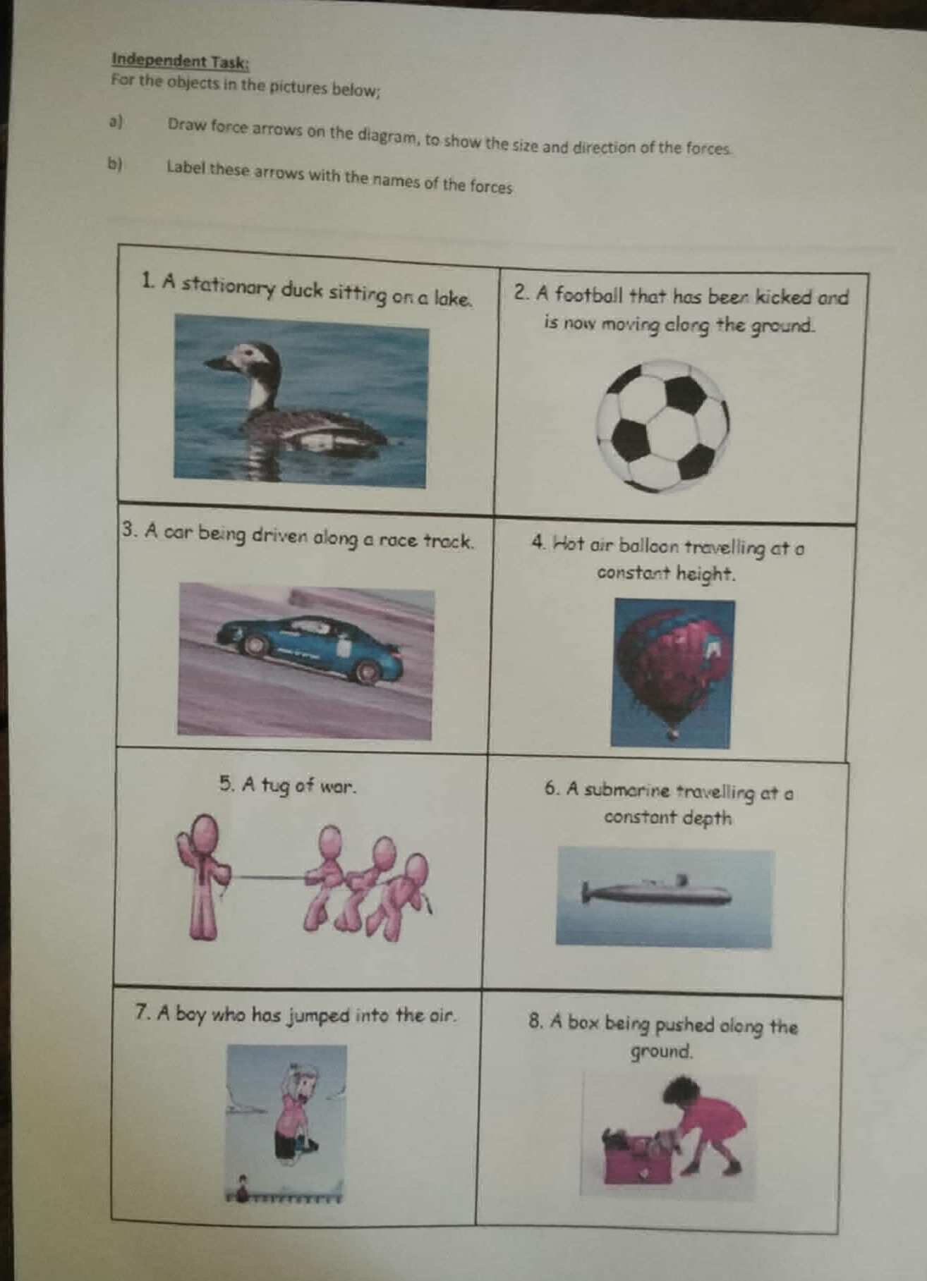 Independent Task For the objects in the | StudyX