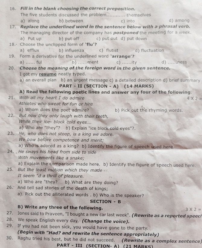 16 Fill in the blank choosing the correct | StudyX