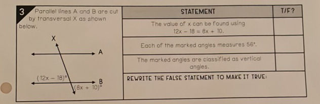 Parallel lines A and B are cut by | StudyX