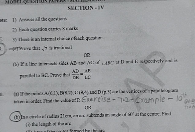 SECTION - IV Note 1) Answer all the | StudyX