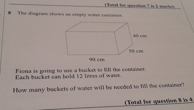 The diagram shows an empty water container | StudyX