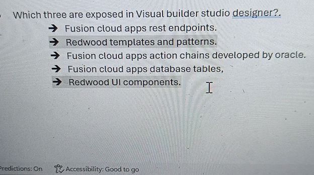 Which three are exposed in Visual builder