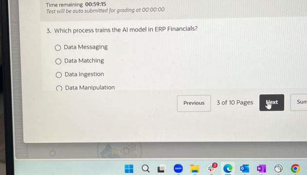 3 Which process trains the AI model in ERP | StudyX
