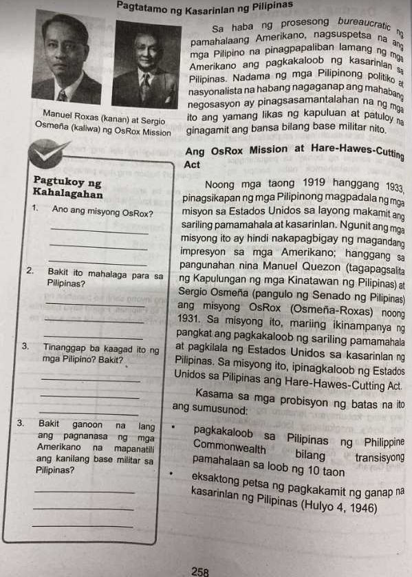 Pagtatamo ng Kasarinlan ng Pilipinas Manuel | StudyX