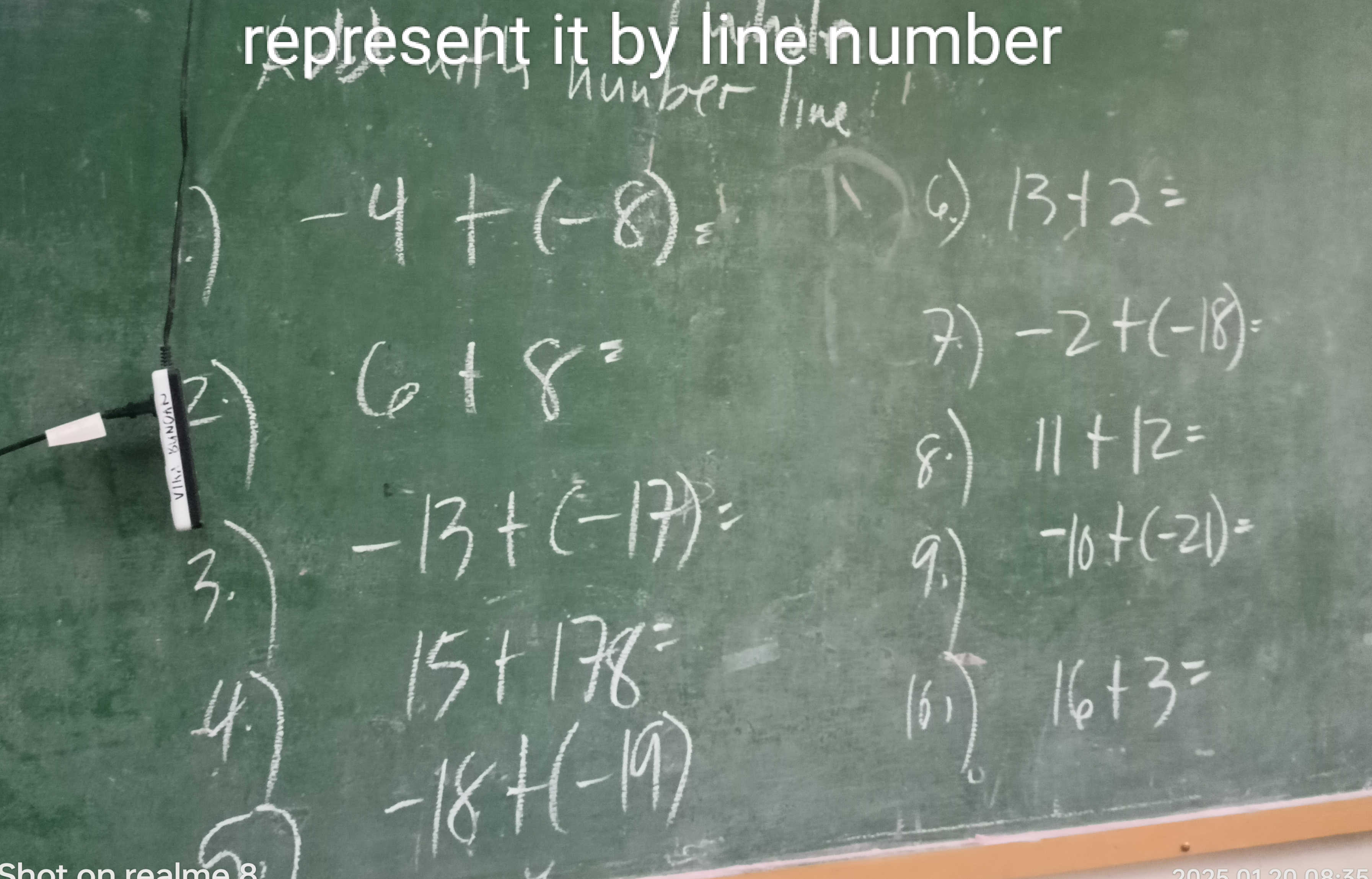 represent it by line number 1) -4+(-8)= 2)