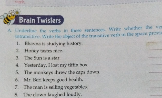 A Underline the verbs in these sentences | StudyX