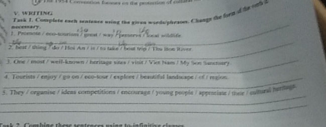 V WRITINGTask 1 Complete each sentence using | StudyX