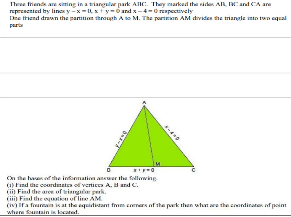Three friends are sitting in a triangular