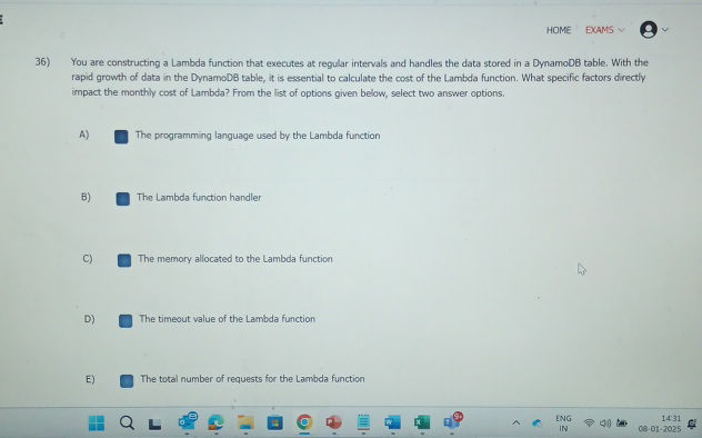 36) You are constructing a Lambda function | StudyX