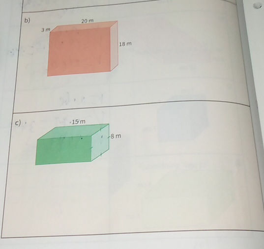 b) A rectangular prism with dimensions 3 m | StudyX