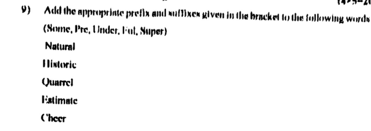 9) Add the appropriate prefix and suffix | StudyX