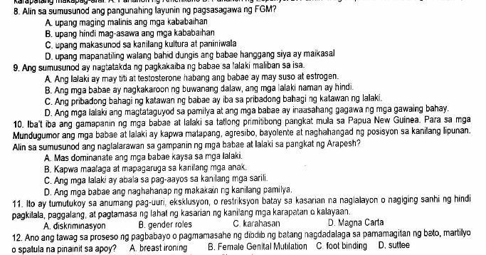 8 Alin sa sumusunod ang pangunahing layunin | StudyX