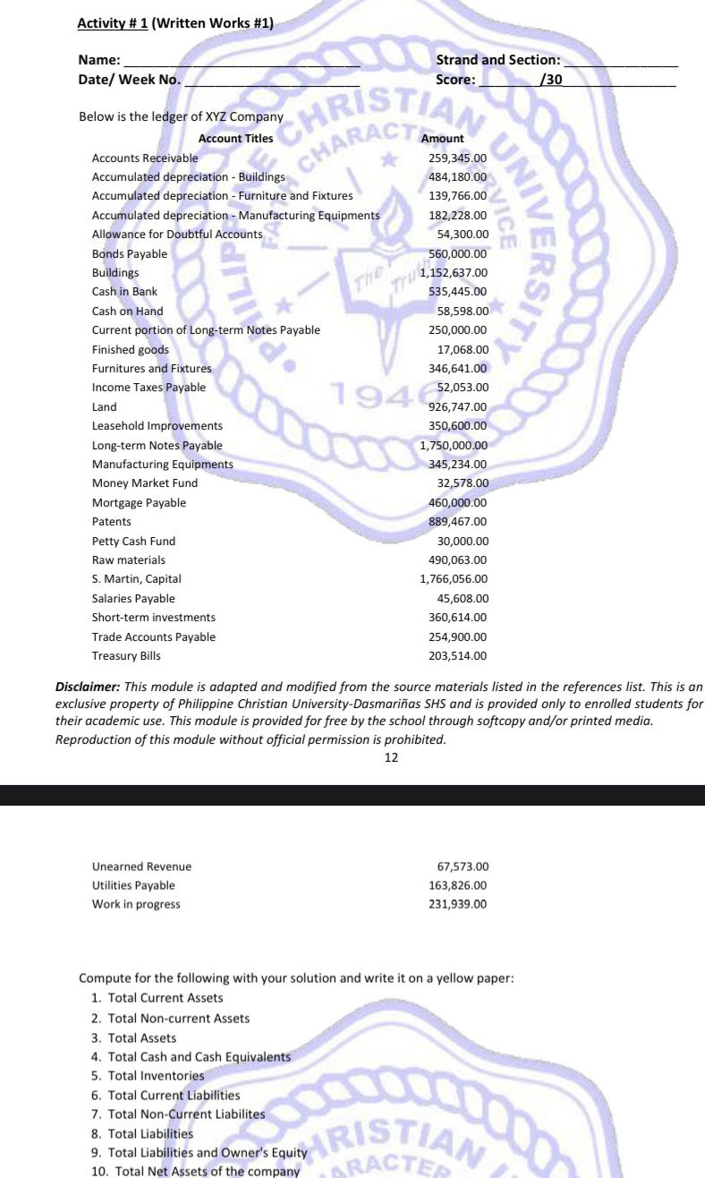 Activity 1 (Written Works 1) Name Date/ | StudyX