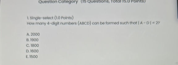 1 Single-select (10 Points) How many 4-digit | StudyX