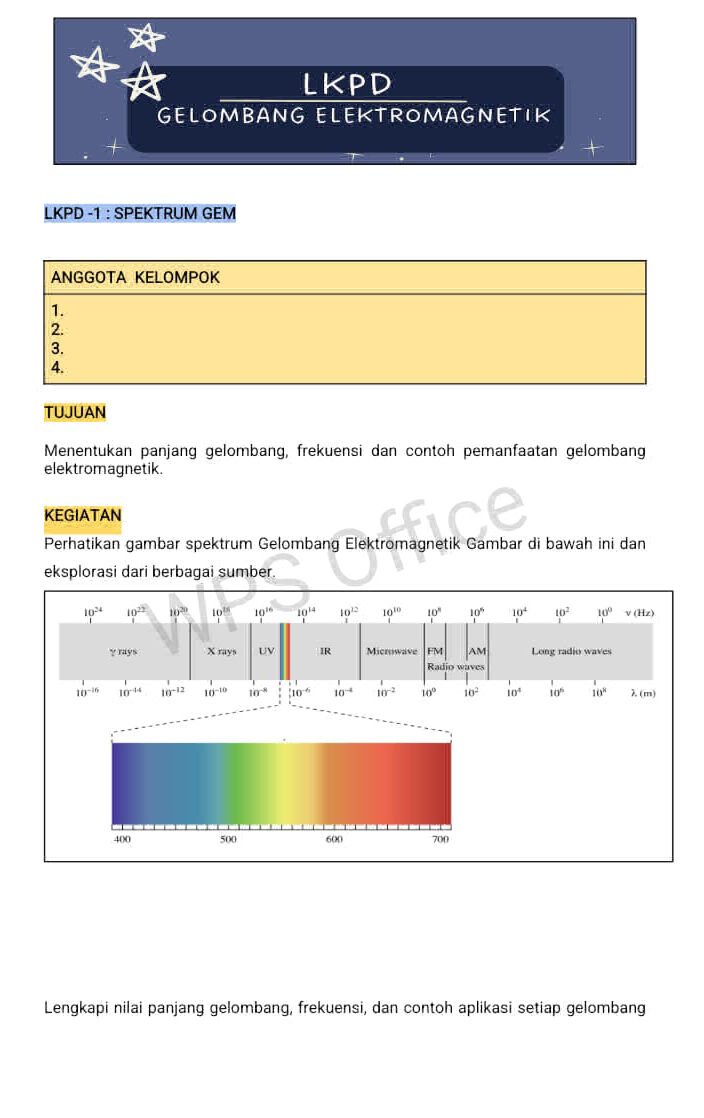 LKPD GELOMBANG ELEKTROMAGNETIK LKPD-1 | StudyX
