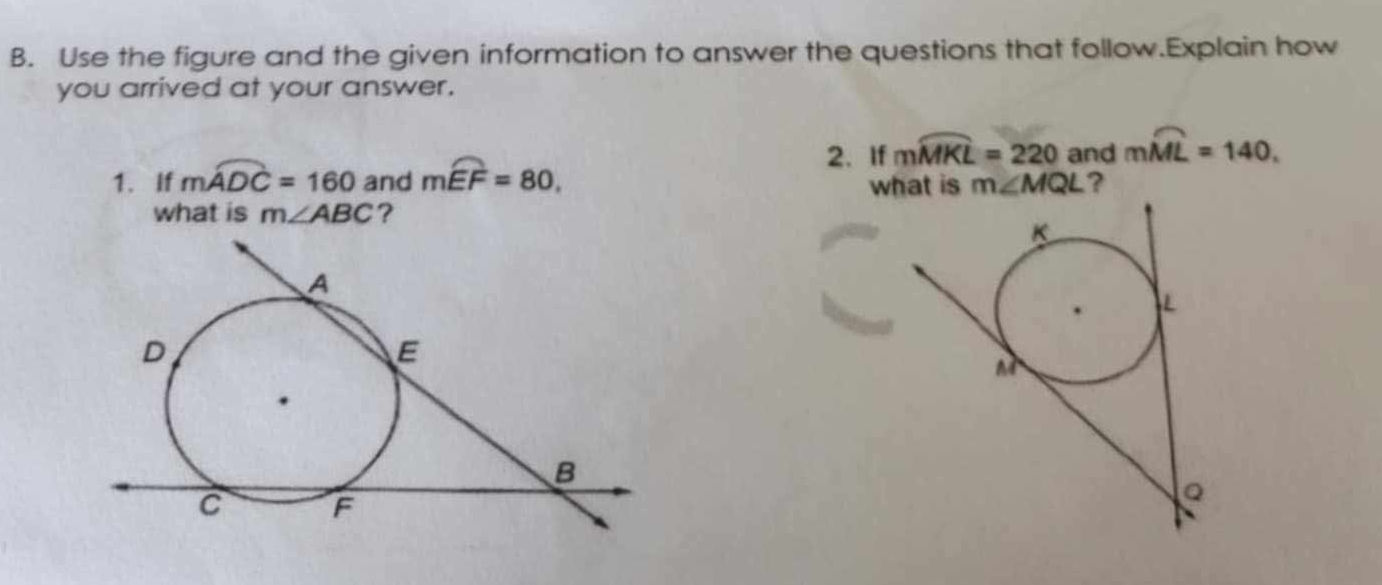 B Use the figure and the given information | StudyX