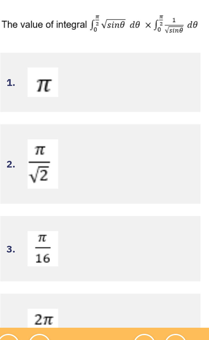 The value of integral 0 2 sin d 0 2 1 sin d