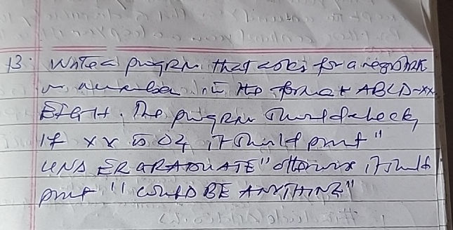 13 Write a program that codes for a regular | StudyX